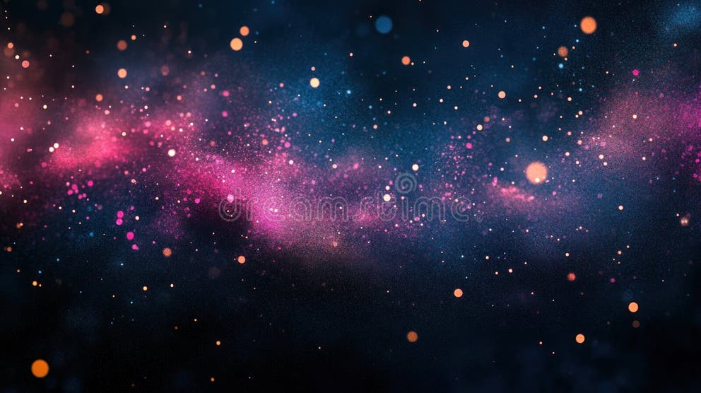 Abstract Cosmic Space Background with Glowing Particles and Stars Stock ...