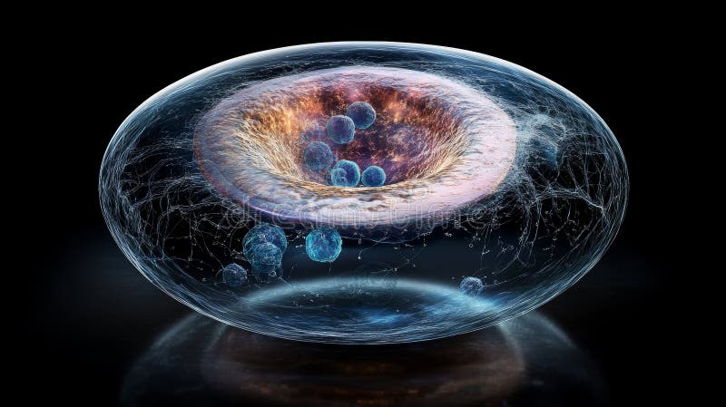 Abstract Cosmic Sphere Containing Swirling Galaxies and Nebulae. a ...