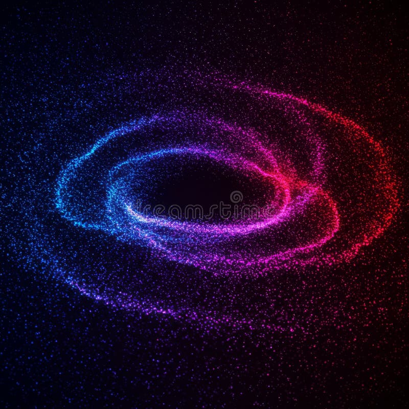 Abstract Cosmic Swirl with Glowing Particles Stock Illustration ...