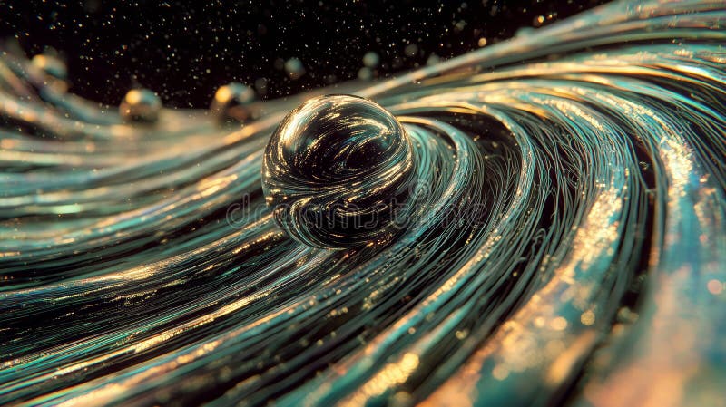 Abstract Cosmic Swirl with a Glowing Sphere, Creating a Mesmerizing ...