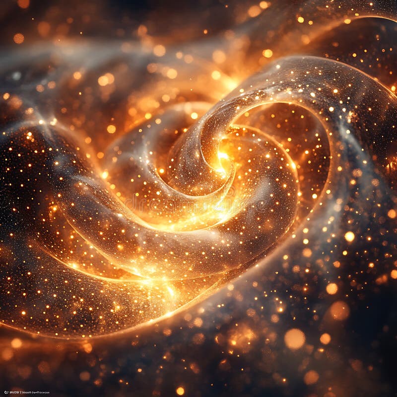 Dynamic Swirl Light Particles Creating Sense Motion Cosmic Space ...