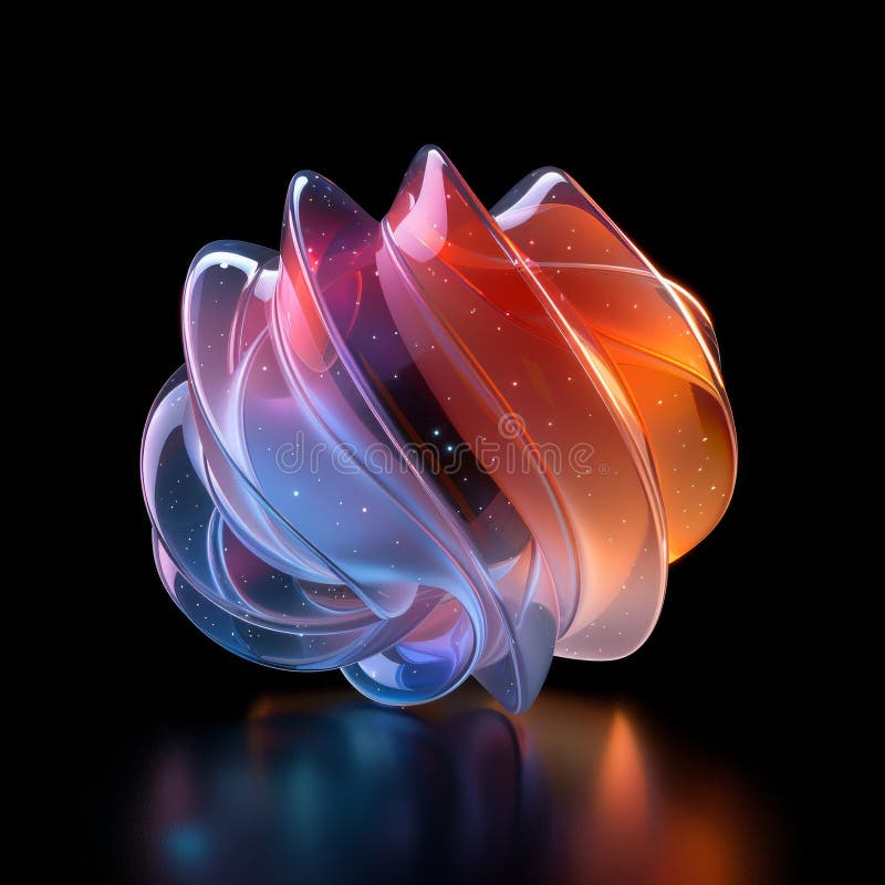 Abstract Cosmic Swirl Sculpture with Vibrant Color Gradient Stock Image ...