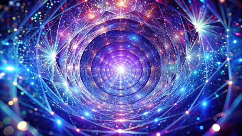 Abstract Cosmic Tunnel a Journey through Interconnected Energy Fields ...