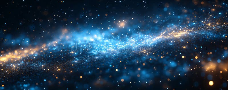Abstract Cosmic Visualization with Glowing Blue and Orange Particles ...