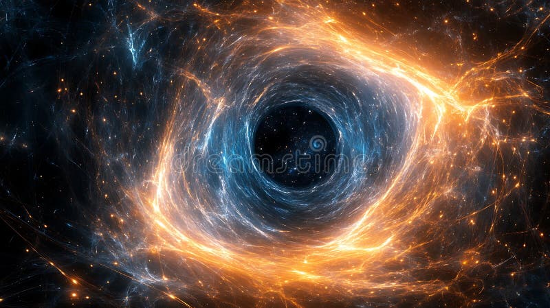 Abstract Cosmic Vortex with Blue and Orange Glowing Energy Stock ...