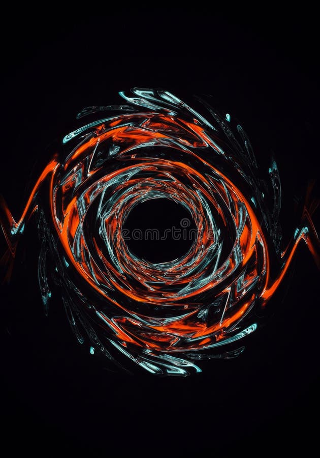 Abstract Cosmic Vortex with Glowing Orange and Blue Particles Stock ...