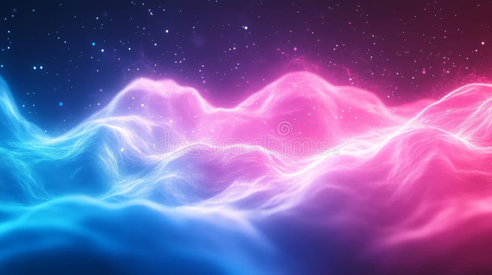 Abstract Cosmic Wave Background with Pink and Blue Glow Stock ...