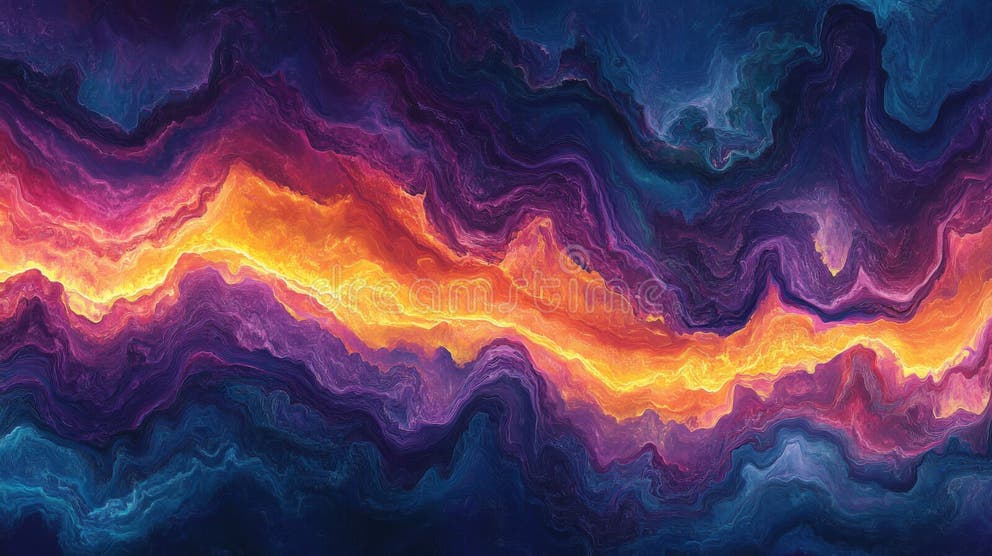 Abstract Cosmic Wave Background with Vibrant Colors Stock Illustration ...