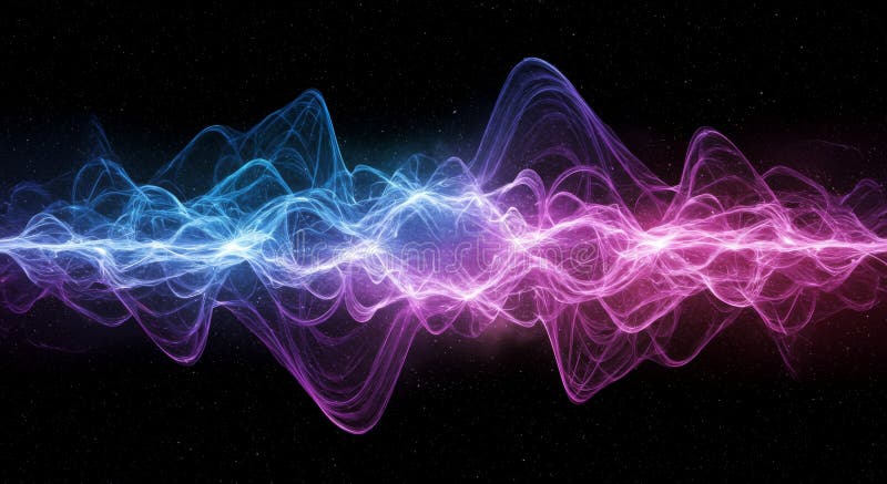Abstract Cosmic Wave Energy: Blue Pink Purple Glow Stock Illustration ...