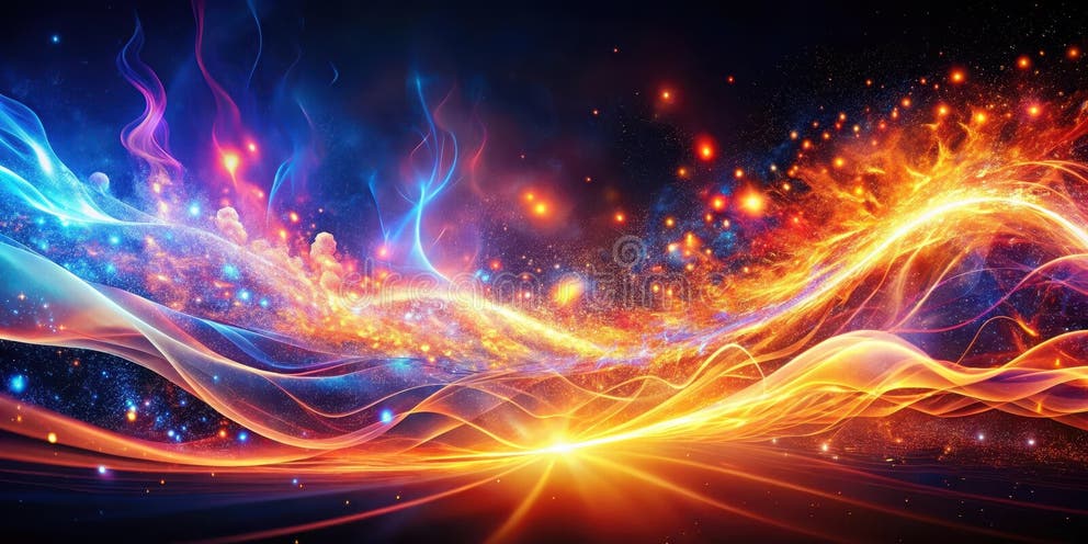 Abstract Cosmic Wave Energy Flow a Vibrant Nebula Scene. Generative AI ...