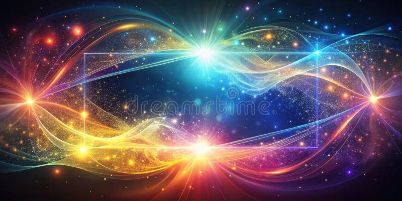 Abstract Cosmic Wave Energy with Glowing Particles and a Central ...