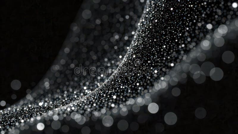 Abstract Cosmic Wave of Glittering Silver Particles in Motion Stock ...