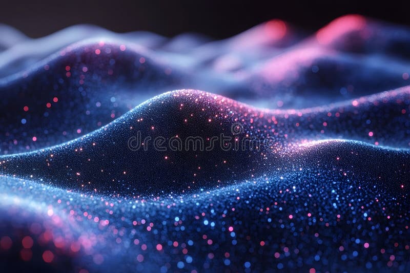 Abstract Cosmic Wave: Vibrant Spectral Lights on Undulating Surface for ...