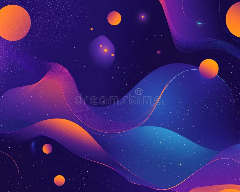 Abstract Cosmic Waves Background Illustration Stock Photo - Image of ...