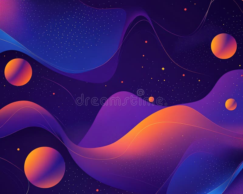 Abstract Cosmic Waves Background Illustration Stock Photo - Image of ...