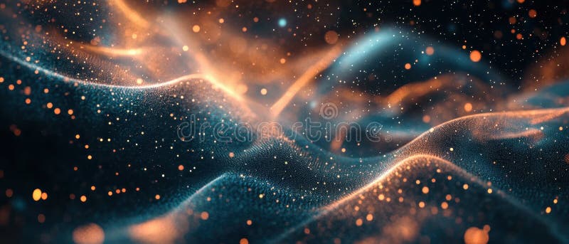 Abstract Cosmic Waves with Glowing Particles Creating a Futuristic ...
