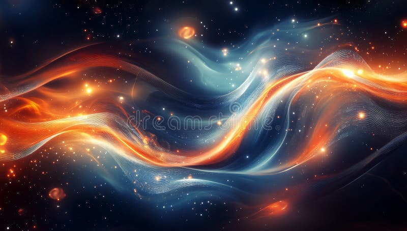 Abstract Cosmic Waves Nebula Space Energy Flow High Quality Image Stock ...