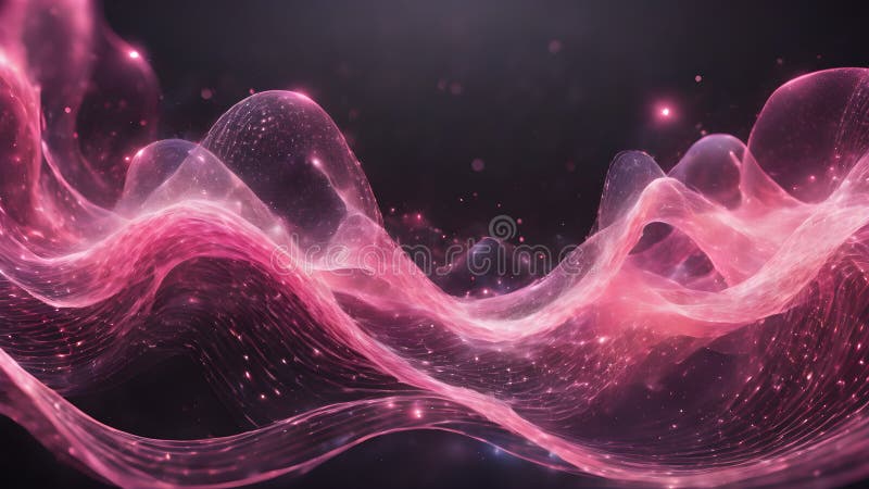 Abstract Cosmic Waves in Purple and Pink Sea Ocean and Space with Bokeh ...