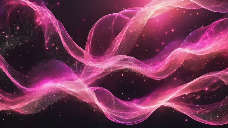 Abstract Cosmic Waves in Purple and Pink Sea Ocean and Space with Bokeh ...