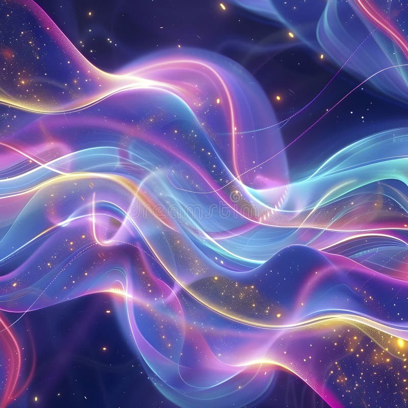 Abstract Cosmic Waves with Stardust Background Stock Photo - Image of ...