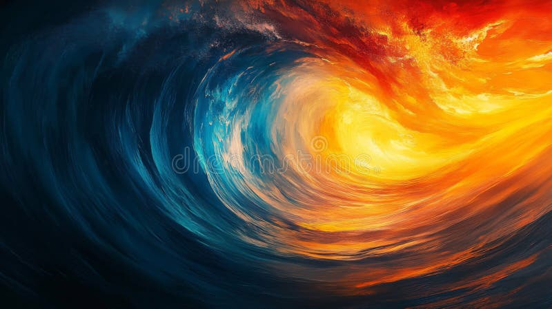 Abstract Cosmic Whirlpool of Fire and Water Stock Illustration ...