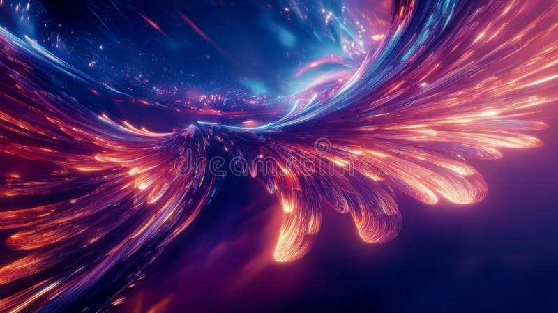 Abstract Cosmic Wings of Light and Energy Stock Illustration ...