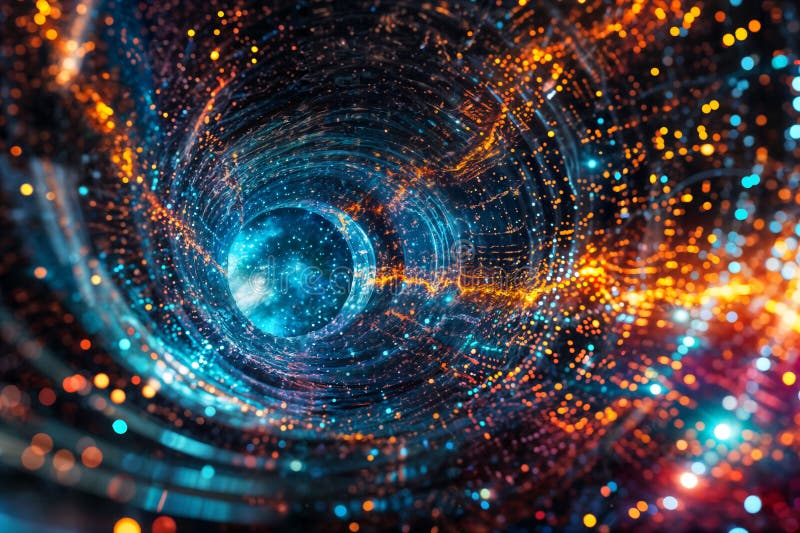 Abstract Cosmic Wormhole. Created with Generative AI Stock Illustration ...