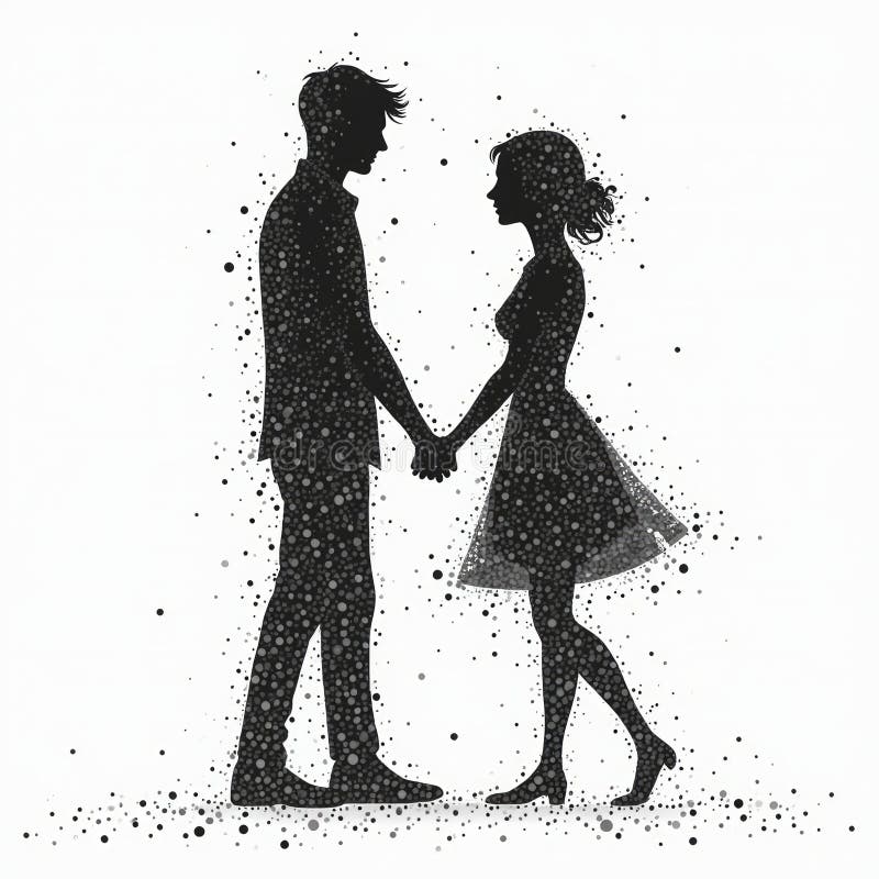 Abstract Couple Design Using Evenly Spaced Dots and Particles Stock ...