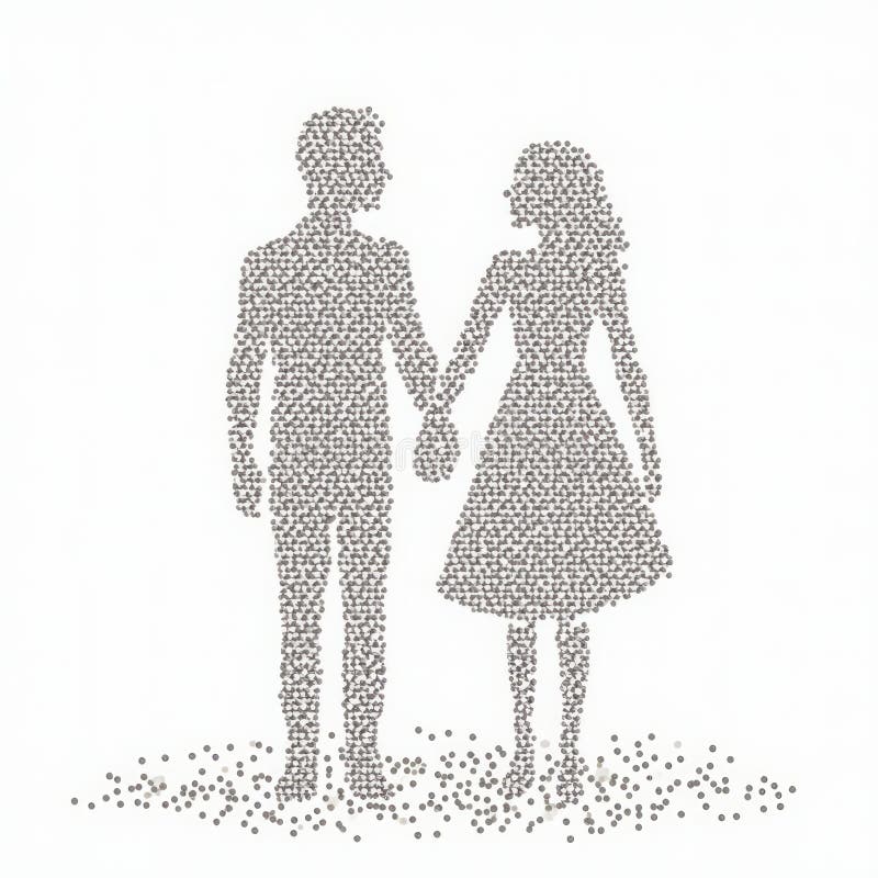 Abstract Couple Design Using Evenly Spaced Dots and Particles Stock ...