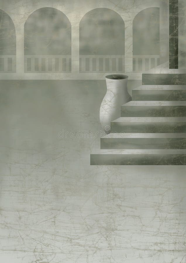 Abstract Courtyard Illustration Stock Illustration - Illustration of ...