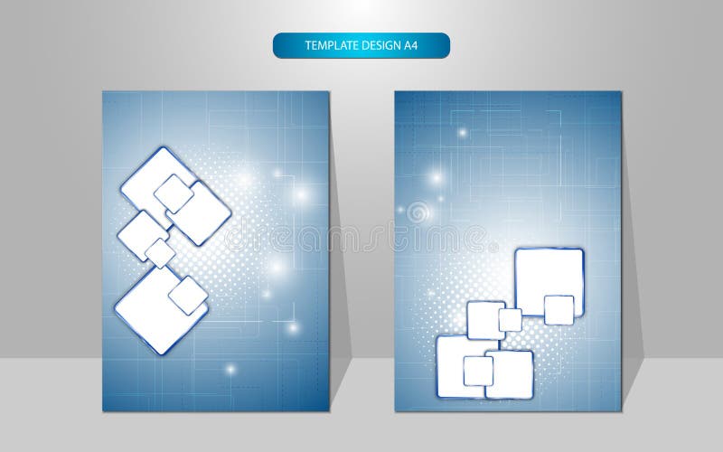 Abstract Cover Page Template Design Rectangle Pattern Tech Innovation ...