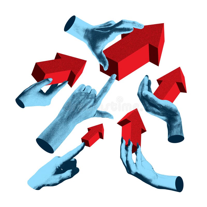 Abstract Cover Style Design with Multiple Hands Navigating Red Red ...