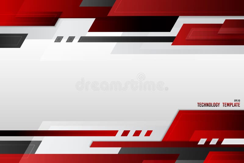 Abstract Cover Technology Template Design of Gradient Red Black and ...