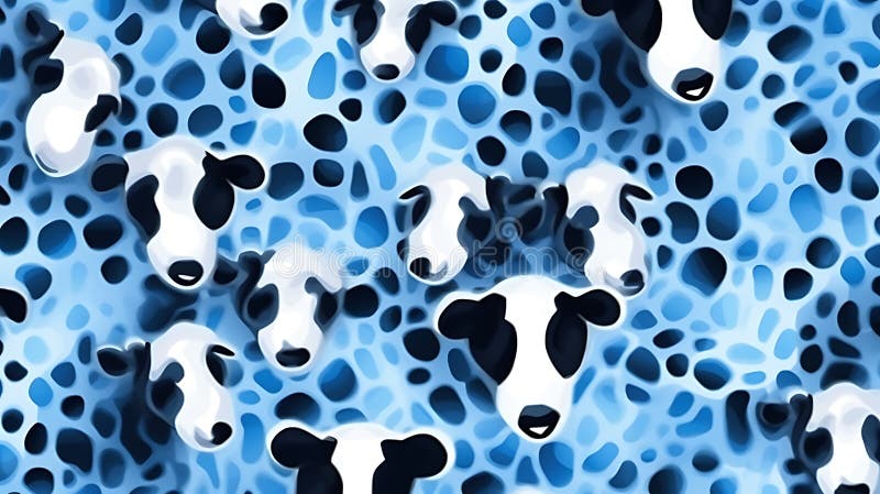 Abstract Cow Pattern Blue Background Design Stock Illustration ...