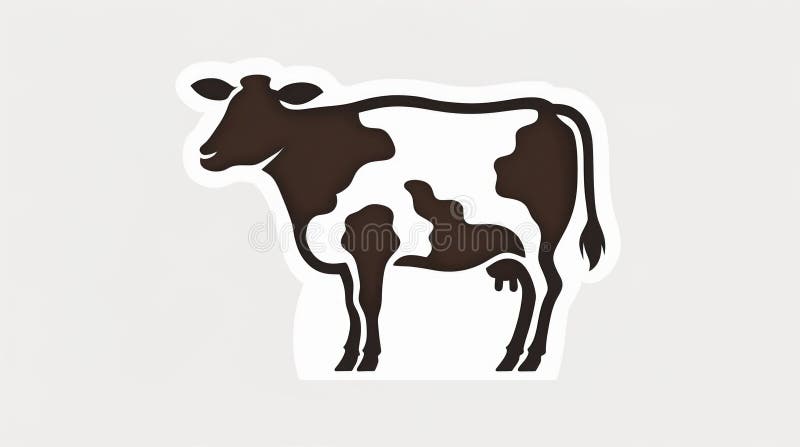 Abstract Cow Silhouette with Unique Negative Space Design for Creative ...