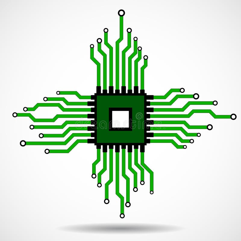 Cpu. Microprocessor. Microchip Stock Vector - Illustration of board ... Cpu. Microprocessor. Microchip Stock Vector - Illustration of board ...