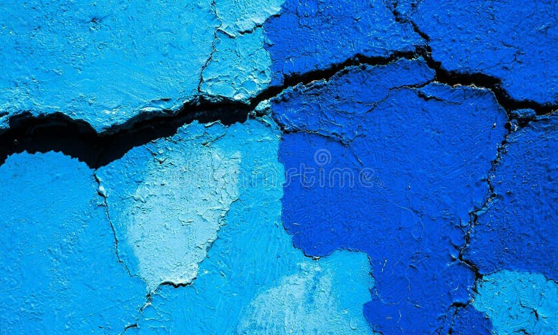 Abstract Cracked Blue Painted Surface Showing Texture and Depth for ...