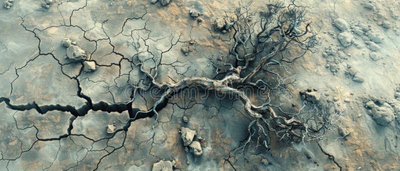 Abstract Cracked Earth Texture with a Dark Blue Vein Pattern Stock ...