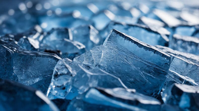 Abstract Cracked Ice Pattern with Deep Blue Hues and Sharp Jagged Lines ...