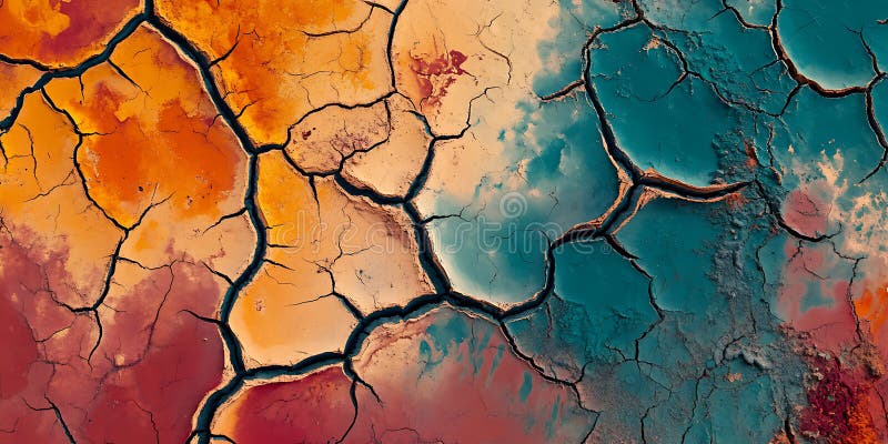 Abstract Cracked Paint Texture Background Colorful Art Design Stock ...