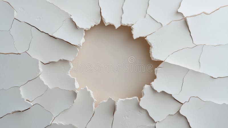 Abstract Cracked Plaster Wall Pattern with Circular Opening Stock ...