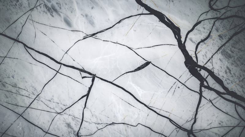 Abstract Cracked White Marble Texture with Black and Gray Veins ...
