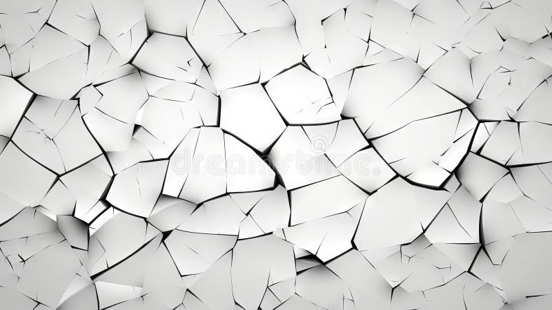 Abstract Cracked White Surface with Irregular Fragments. Concept of ...