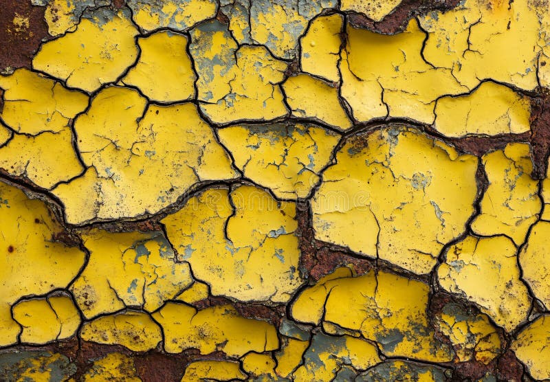 Abstract Cracked Yellow Paint Texture Background High Quality Image ...