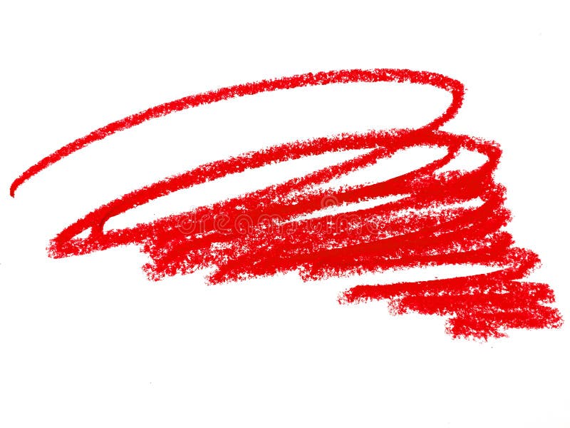 Abstract Crayon on White Background. Red Crayon Scribble Texture. Stock ...