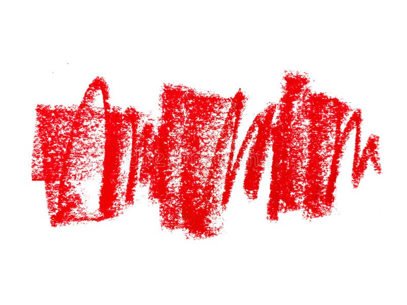 Abstract Crayon on White Background. Red Crayon Scribble Texture Stock ...