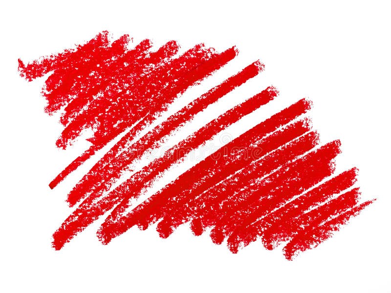 Abstract Crayon on White Background. Red Crayon Scribble Texture Stock ...