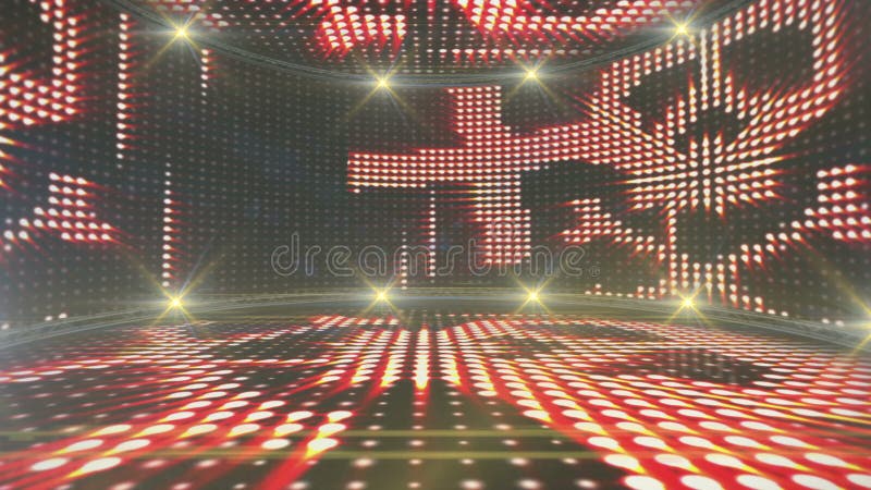 Abstract Crazy Lights Bulb Animation in Room, Rotation, Rendering ...
