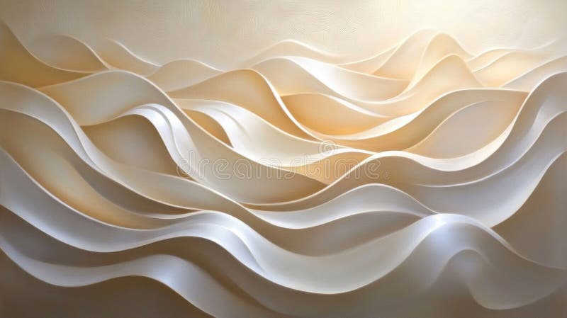 Abstract Cream Beige Wave Texture Wall Art Stock Illustration ...