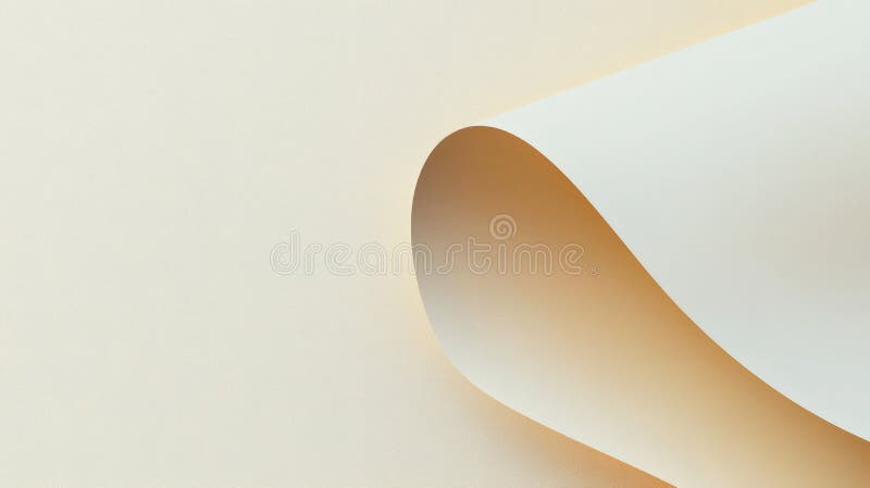 Abstract Cream Paper Curve with Soft Light and Shadow Design Stock ...